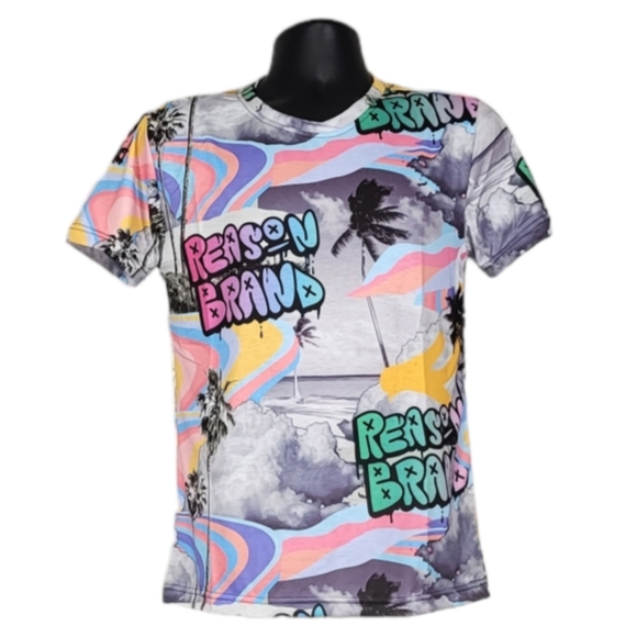 Reason | Shirts | Reason Clothing Mens Stormy Allover Print Graphic Tee ...
